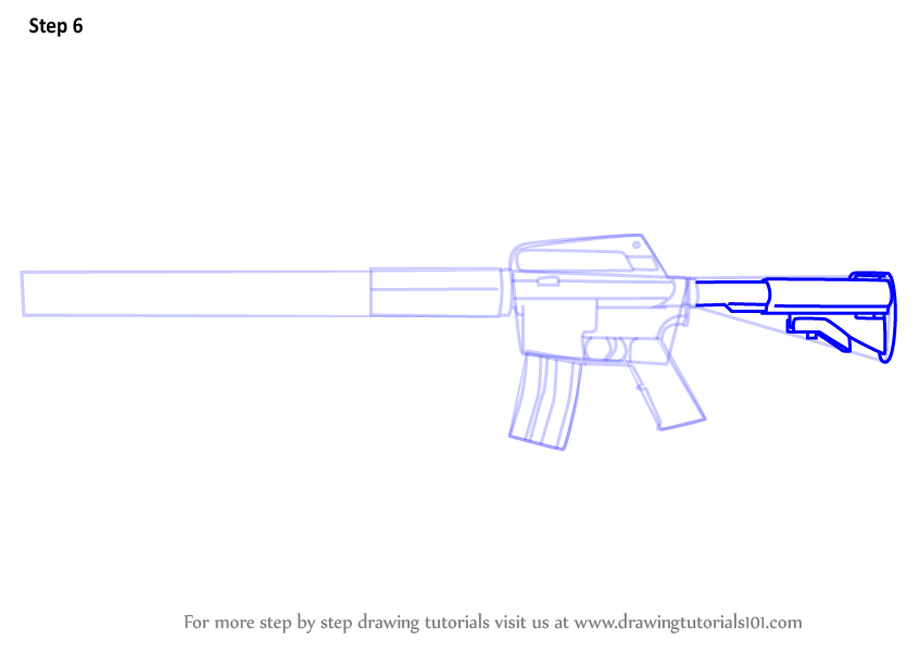 How to Draw M4A1 from Counter Strike (Counter Strike) Step by Step ...