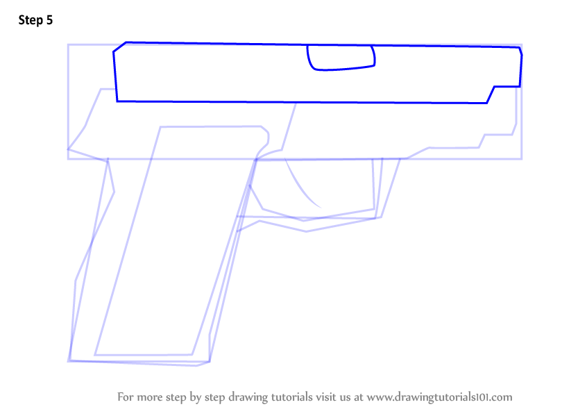 How to Draw P228 from Counter Strike (Counter Strike) Step by Step ...