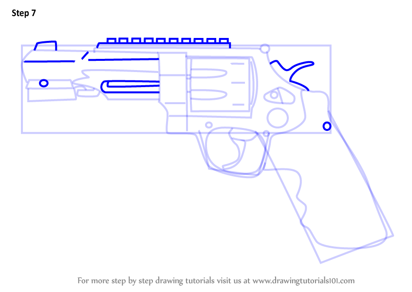 How to Draw R8 Revolver from Counter Strike (Counter Strike) Step by ...