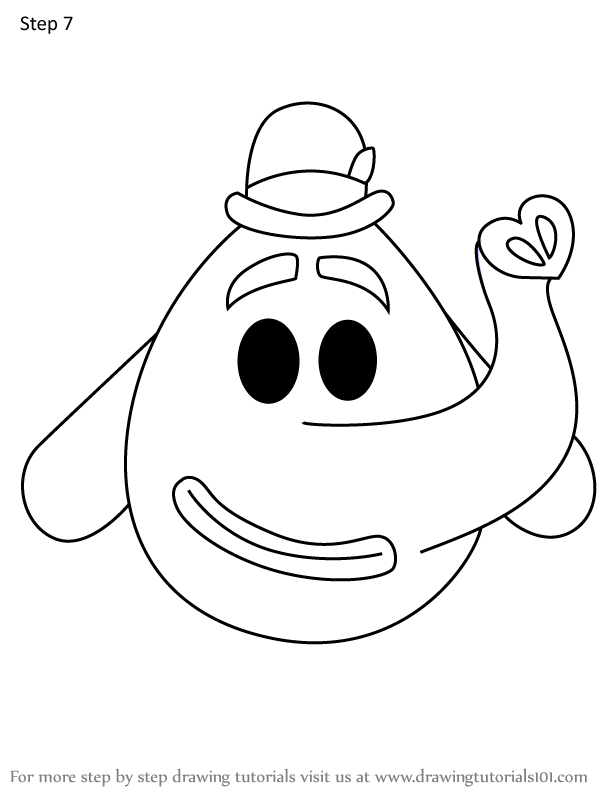 How to Draw Bing Bong from Disney Emoji Blitz (Disney Emoji Blitz) Step ...