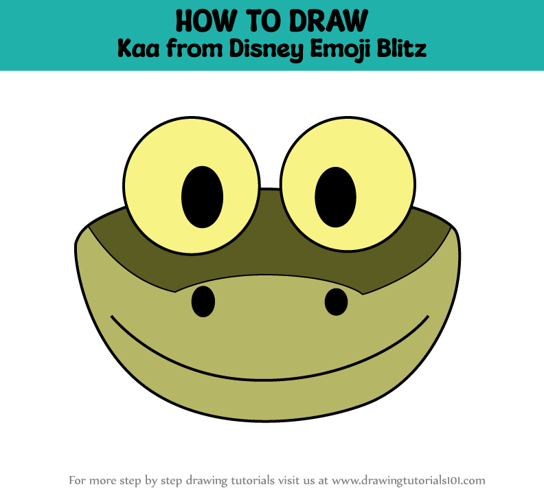 How to Draw Kaa from Disney Emoji Blitz (Disney Emoji Blitz) Step by ...