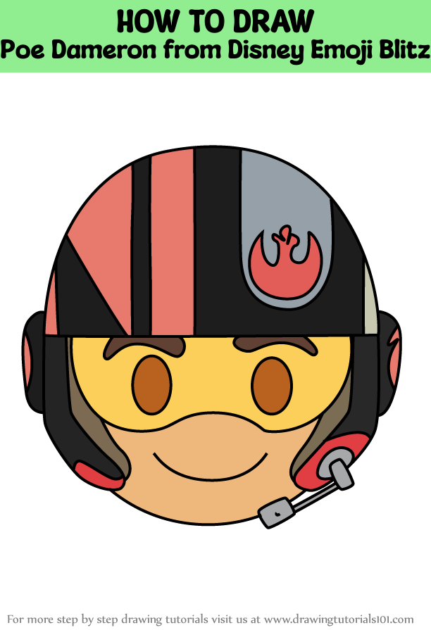 How to Draw Poe Dameron from Disney Emoji Blitz (Disney Emoji Blitz ...