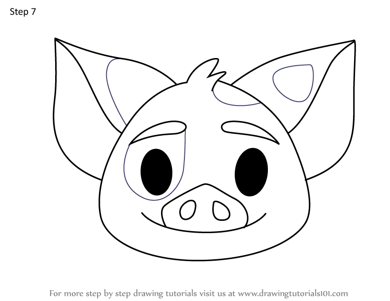 How to Draw Pua from Disney Emoji Blitz (Disney Emoji Blitz) Step by ...