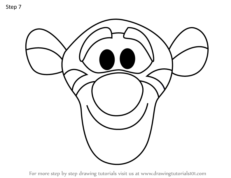 How To Draw Tigger Face Easy