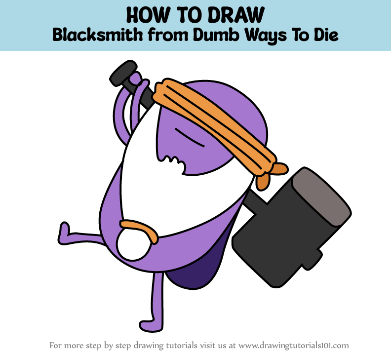 How to Draw Blacksmith from Dumb Ways To Die (Dumb Ways To Die) Step by ...
