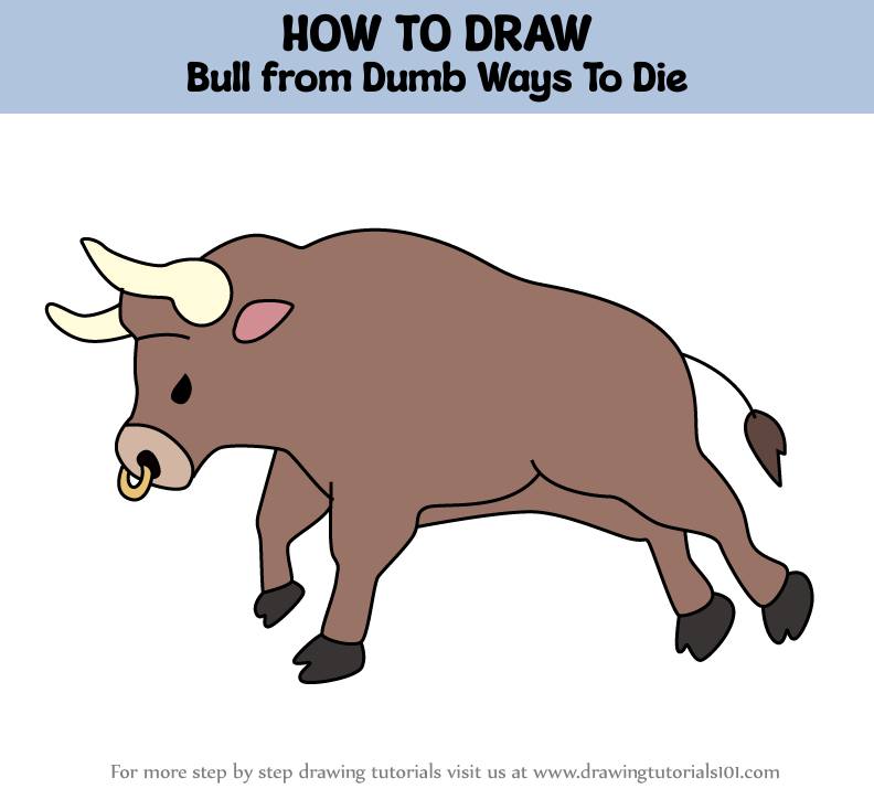 How to Draw Bull from Dumb Ways To Die (Dumb Ways To Die) Step by Step ...