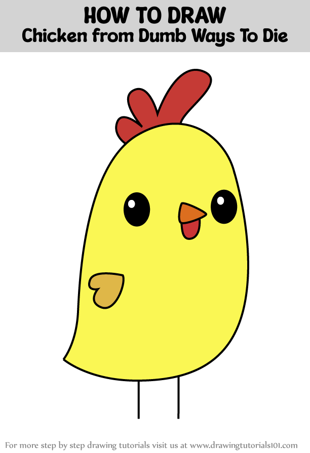 How to Draw Chicken from Dumb Ways To Die (Dumb Ways To Die) Step by ...