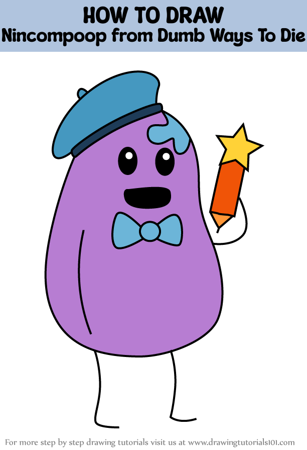 How to Draw Nincompoop from Dumb Ways To Die (Dumb Ways To Die) Step by ...