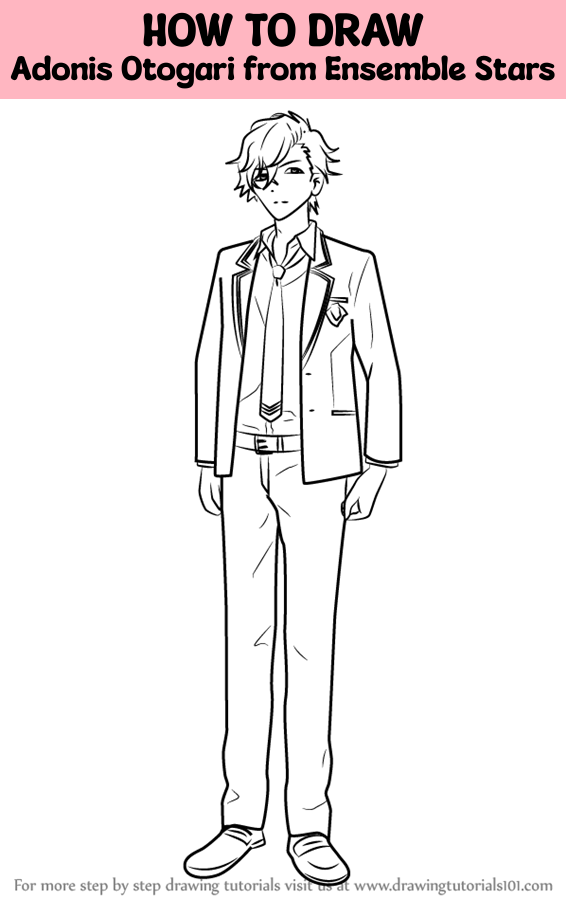 How to Draw Adonis Otogari from Ensemble Stars (Ensemble Stars) Step by ...