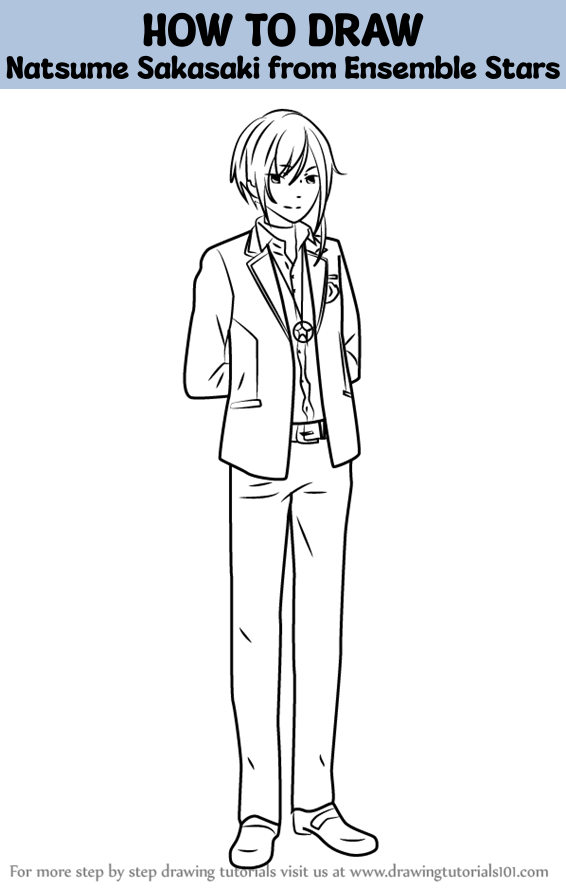 How to Draw Natsume Sakasaki from Ensemble Stars (Ensemble Stars) Step ...