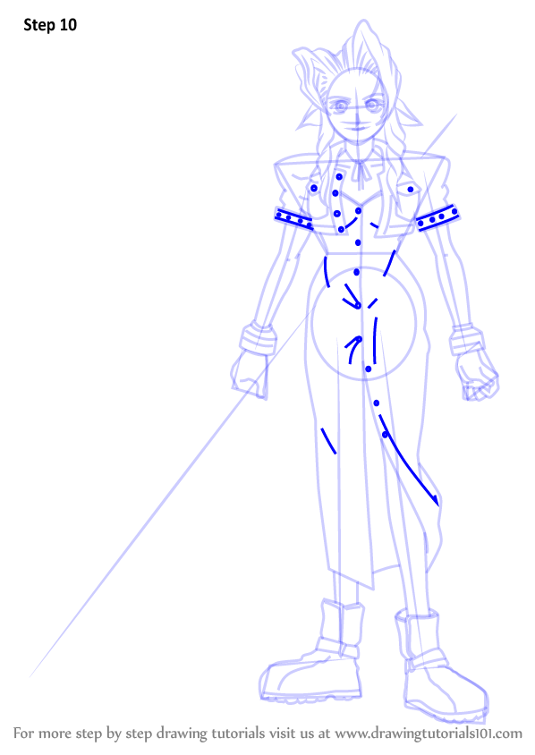 How to Draw Aerith Gainsborough from Final Fantasy VII (Final Fantasy ...
