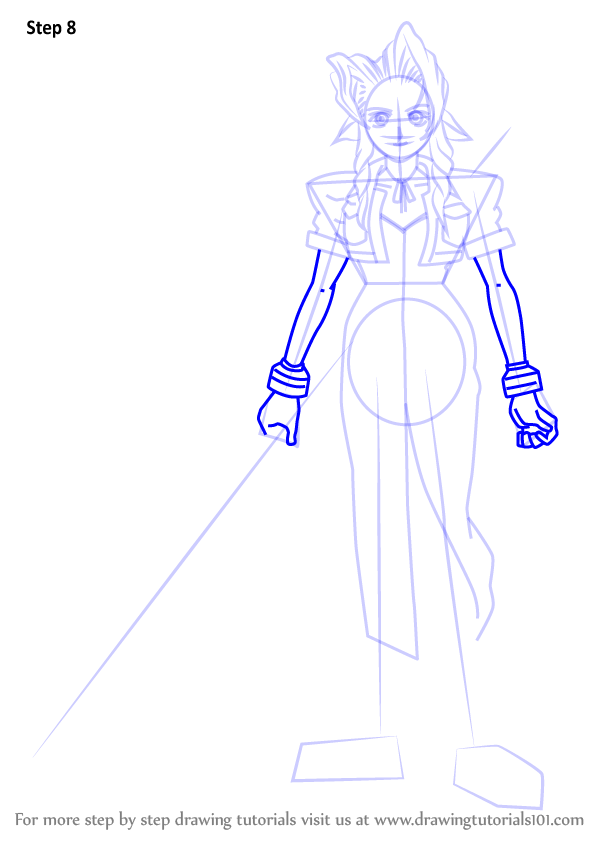 How to Draw Aerith Gainsborough from Final Fantasy VII (Final Fantasy ...