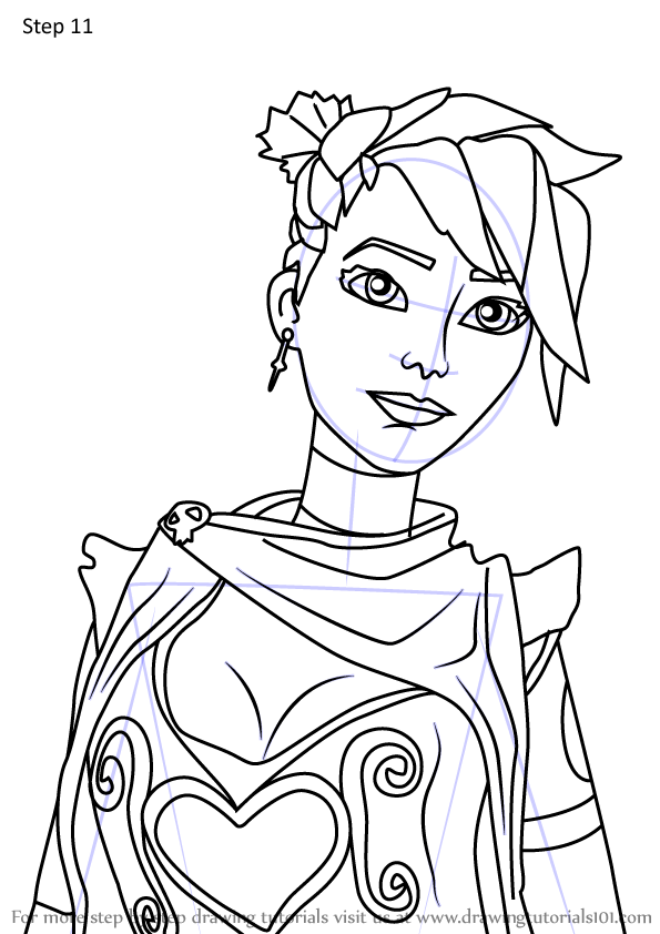 How to Draw Snuggle Specialist Sarah from Fortnite (Fortnite) Step by ...