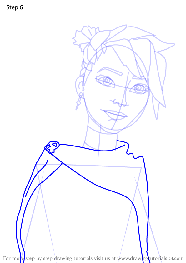 How to Draw Snuggle Specialist Sarah from Fortnite (Fortnite) Step by ...