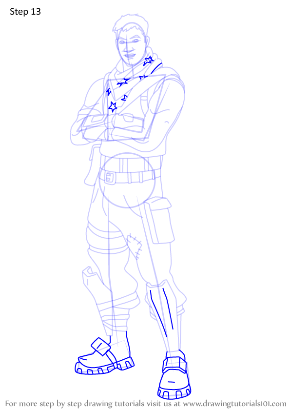 How to Draw Star-Spangled Trooper from Fortnite (Fortnite) Step by Step ...