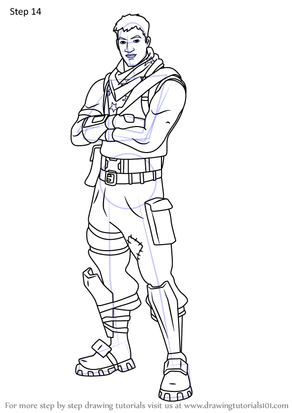 How to Draw Star-Spangled Trooper from Fortnite (Fortnite) Step by Step ...