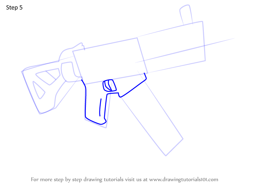 How to Draw Submachine Gun from Fortnite (Fortnite) Step by Step ...