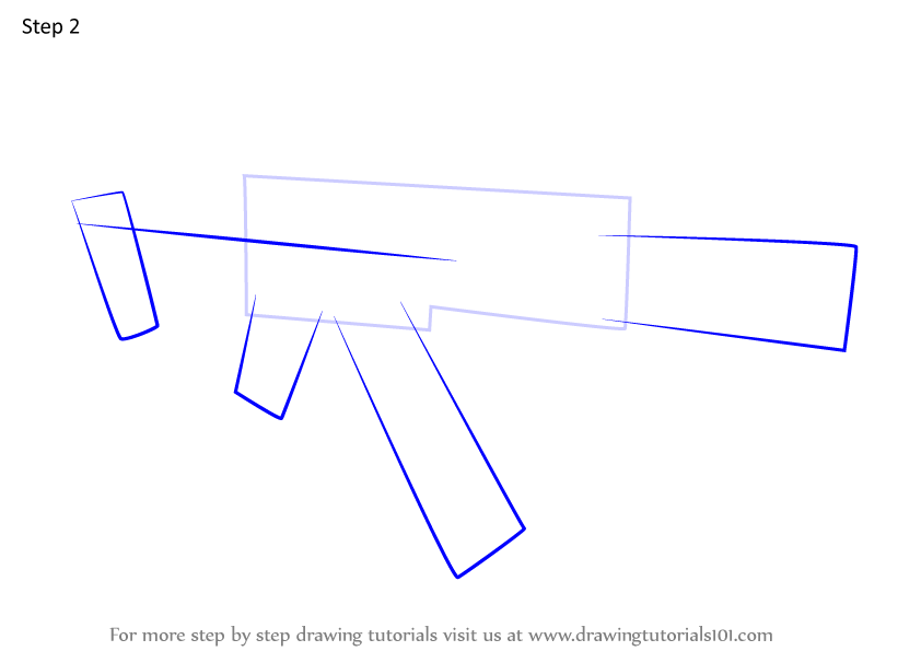 How to Draw Suppressed Submachine Gun from Fortnite (Fortnite) Step by ...