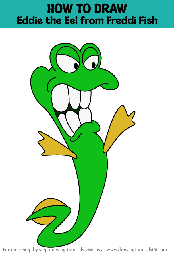 How to Draw Eddie the Eel from Freddi Fish (Freddi Fish) Step by Step ...