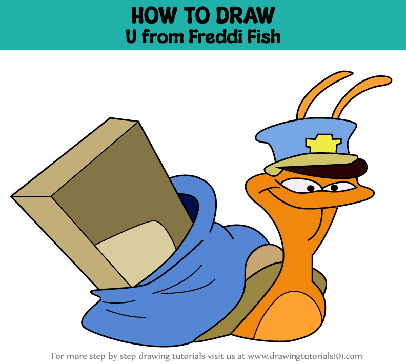 How to Draw U from Freddi Fish (Freddi Fish) Step by Step ...