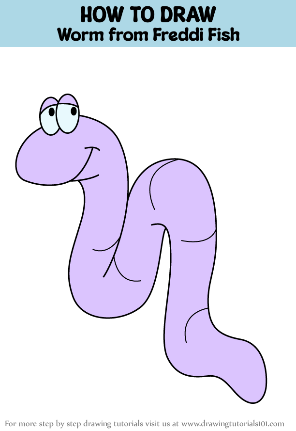 How to Draw Worm from Freddi Fish (Freddi Fish) Step by Step ...