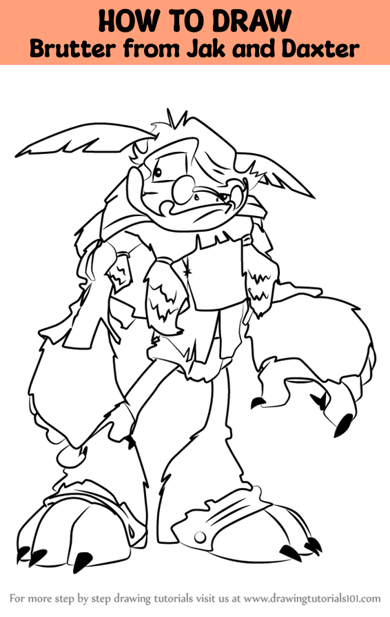 How to Draw Brutter from Jak and Daxter (Jak and Daxter) Step by Step ...