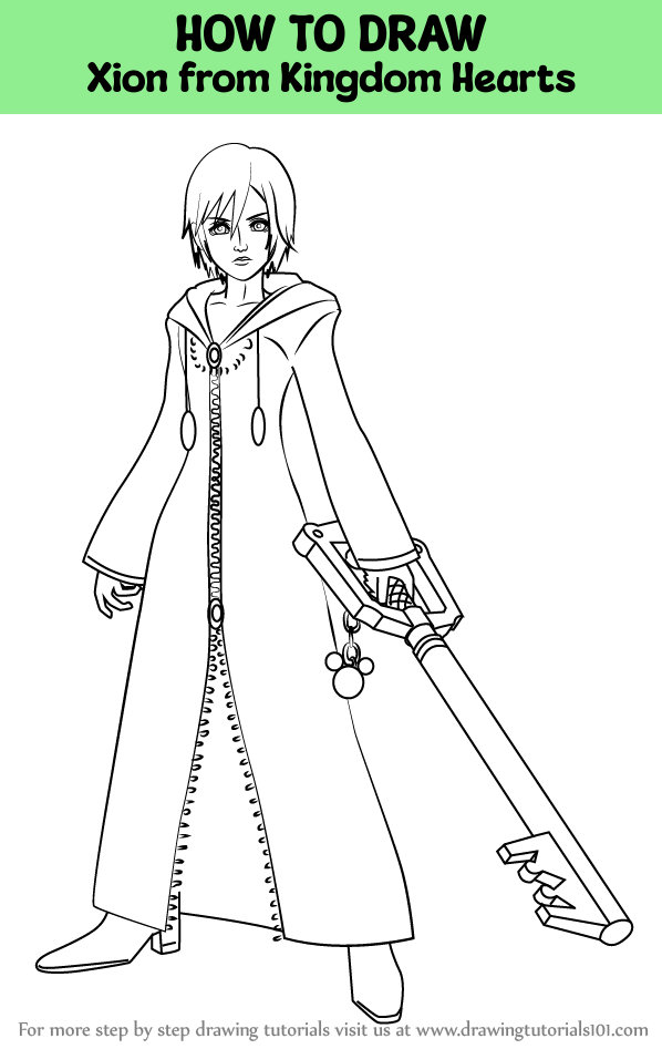 How to Draw Xion from Kingdom Hearts (Kingdom Hearts) Step by Step ...