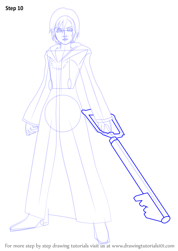 How to Draw Xion from Kingdom Hearts (Kingdom Hearts) Step by Step ...