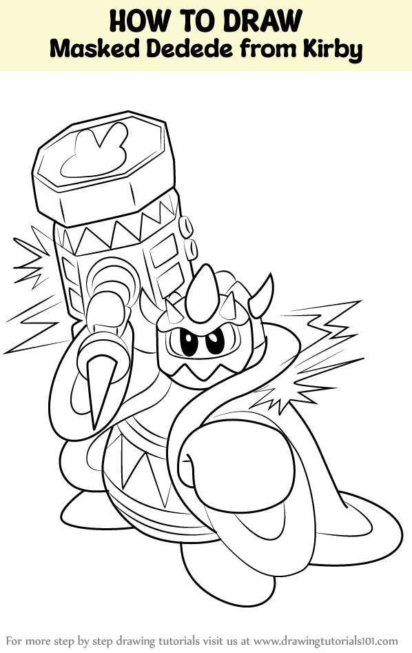 How to Draw Masked Dedede from Kirby (Kirby) Step by Step ...