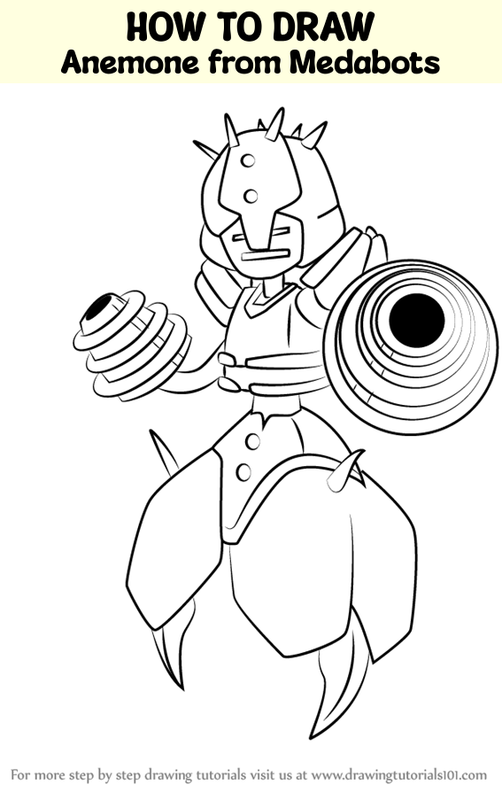 How to Draw Anemone from Medabots (Medabots) Step by Step ...