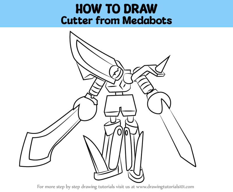 How to Draw Cutter from Medabots (Medabots) Step by Step ...