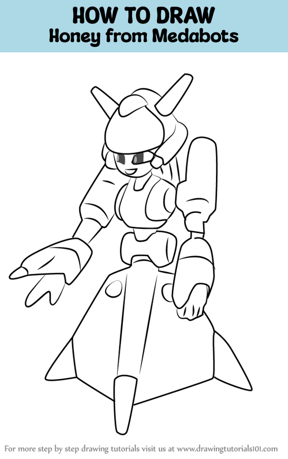 How to Draw Honey from Medabots (Medabots) Step by Step ...