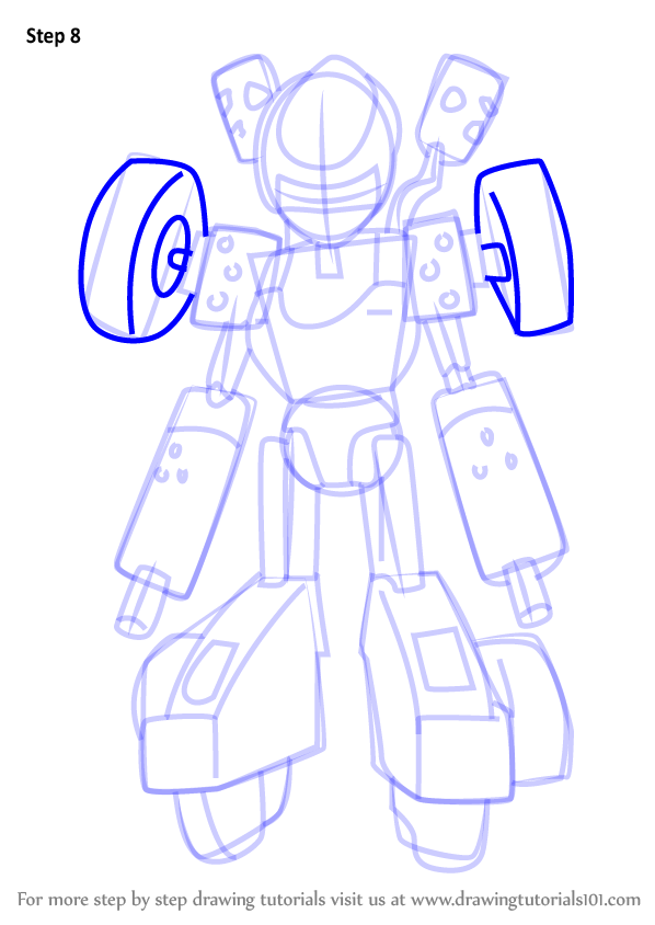 How to Draw Landmotor from Medabots (Medabots) Step by Step ...