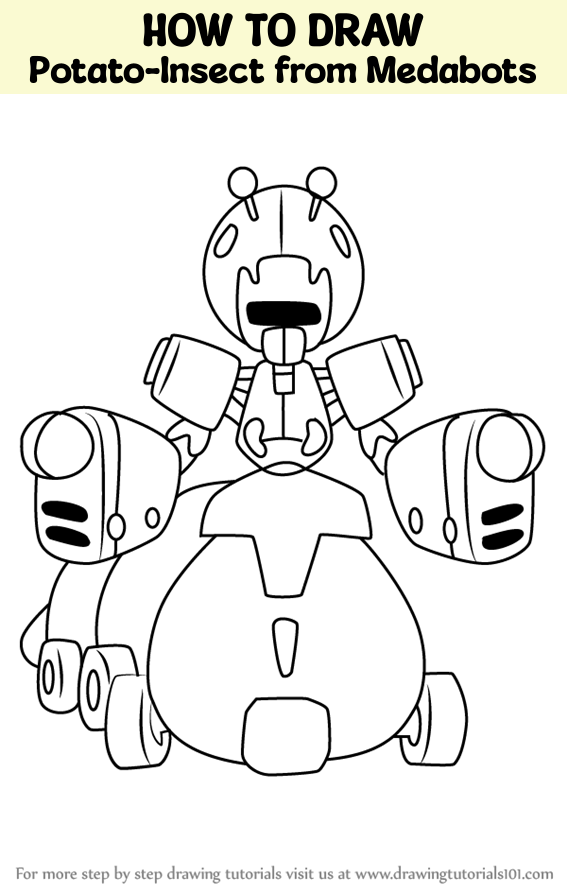 How to Draw Potato-Insect from Medabots (Medabots) Step by Step ...