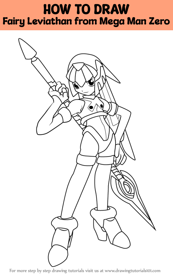 How to Draw Fairy Leviathan from Mega Man Zero (Mega Man Zero) Step by ...