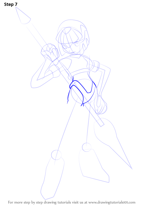 How to Draw Fairy Leviathan from Mega Man Zero (Mega Man Zero) Step by ...