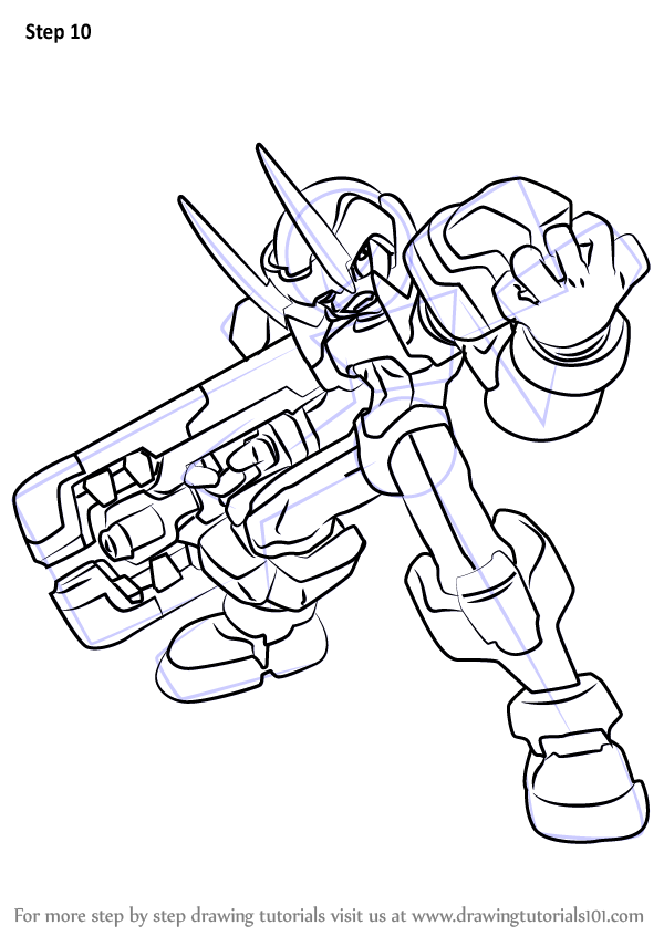 How to Draw Fighting Fefnir from Mega Man Zero (Mega Man Zero) Step by ...
