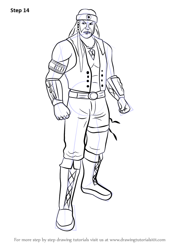 How to Draw Nightwolf from Mortal Kombat (Mortal Kombat) Step by Step ...