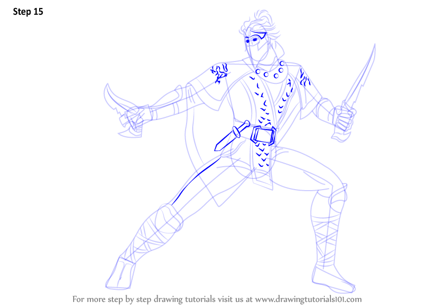 How to Draw Rain from Mortal Kombat (Mortal Kombat) Step by Step ...