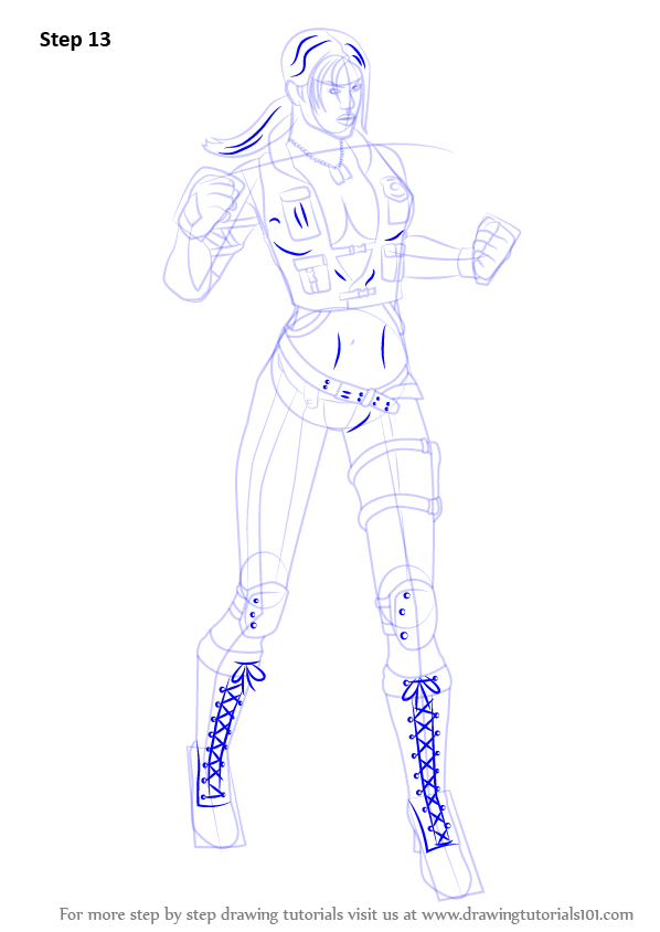 How to Draw Sonya Blade from Mortal Kombat (Mortal Kombat) Step by Step ...