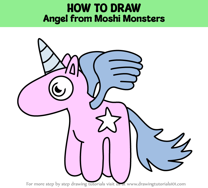 How to Draw Angel from Moshi Monsters (Moshi Monsters) Step by Step ...