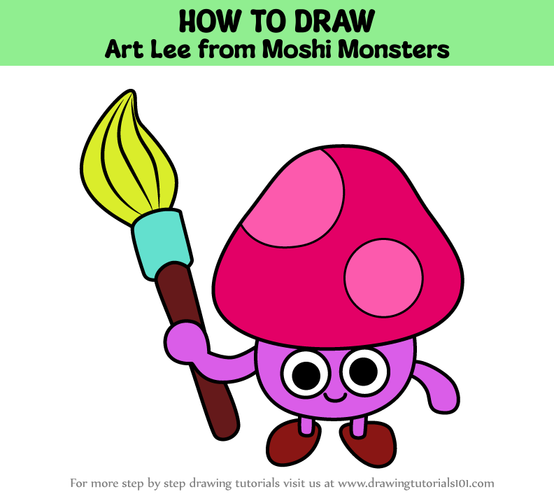 How to Draw Art Lee from Moshi Monsters (Moshi Monsters) Step by Step ...