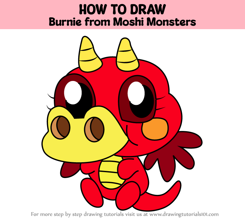 How to Draw Burnie from Moshi Monsters (Moshi Monsters) Step by Step ...