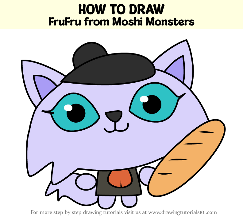 How to Draw FruFru from Moshi Monsters (Moshi Monsters) Step by Step ...