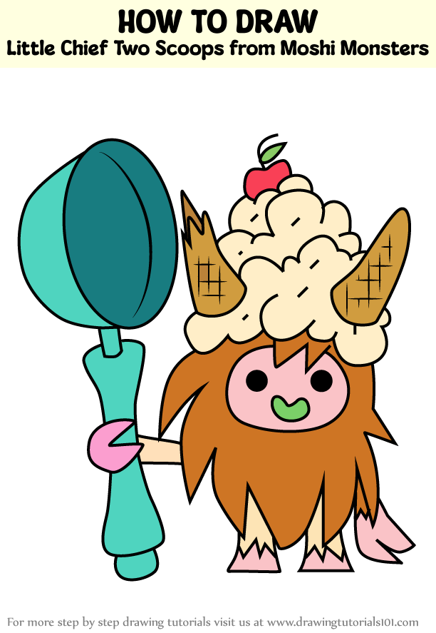 How to Draw Little Chief Two Scoops from Moshi Monsters (Moshi Monsters ...