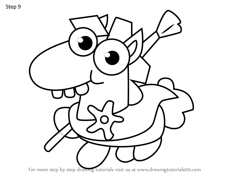 How to Draw Marshall Ned from Moshi Monsters (Moshi Monsters) Step by ...
