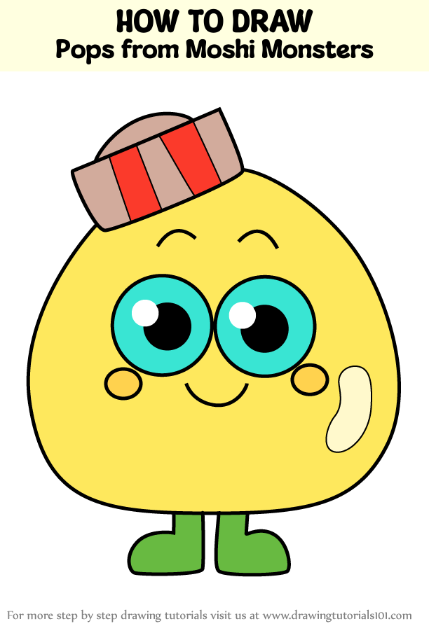 How to Draw Pops from Moshi Monsters (Moshi Monsters) Step by Step ...