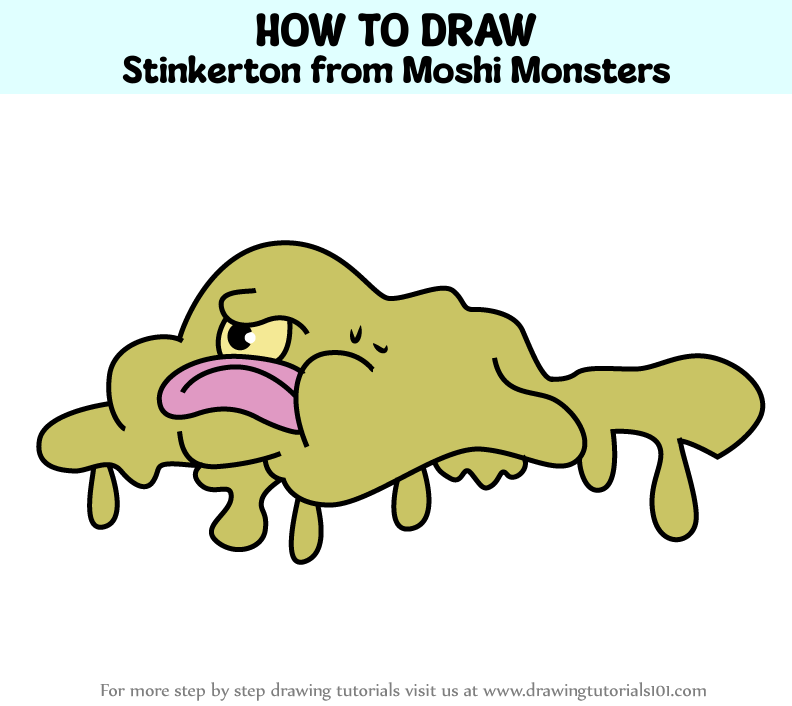 How to Draw Stinkerton from Moshi Monsters (Moshi Monsters) Step by ...