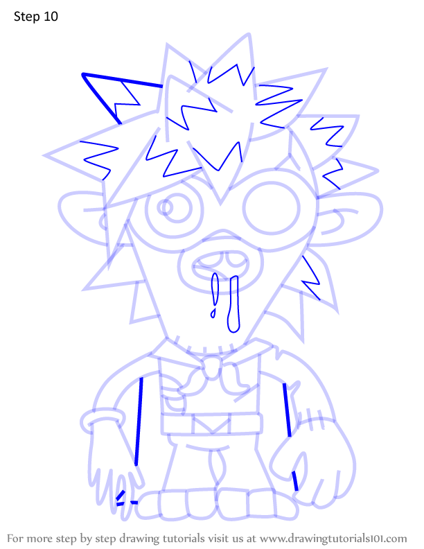 How to Draw Super Zommer from Moshi Monsters (Moshi Monsters) Step by ...