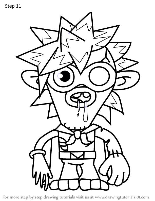 How to Draw Super Zommer from Moshi Monsters (Moshi Monsters) Step by ...